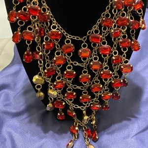 Jewelry | Beautiful Red And Gold Necklace | Poshmark